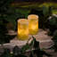 Gracie Oaks Battery Operated Lace Leaf LED Wax Candles - 2 Piece ...