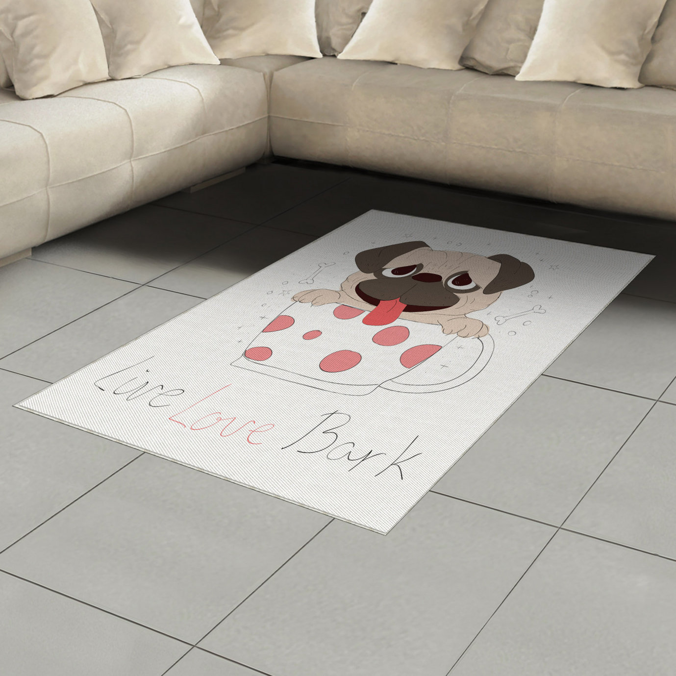 East Urban Home Pug High Density Long Fiber Poly Threads Decorative ...