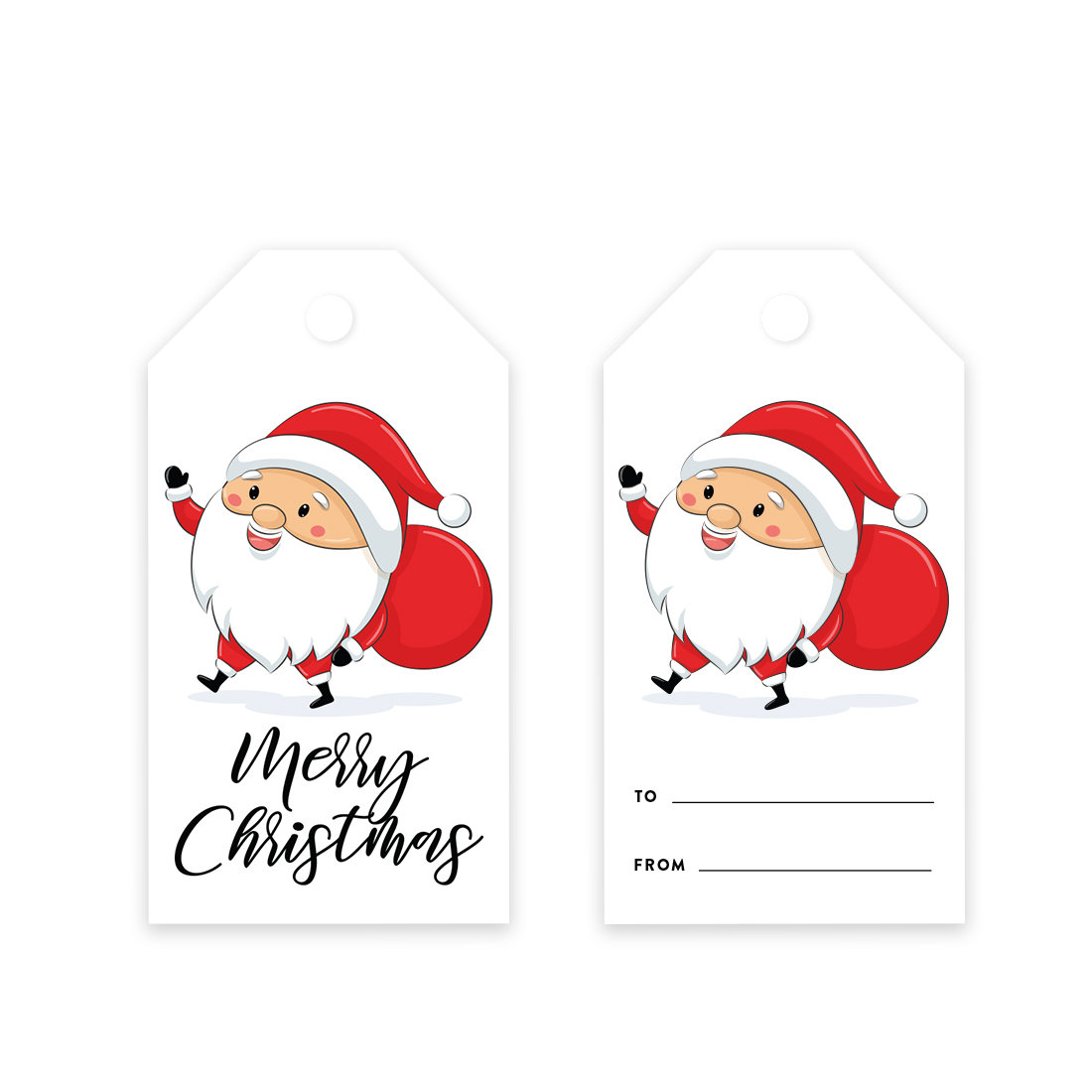 Charlton Home® Christmas Gift Tags Merry Christmas Santa Sack Classic ...