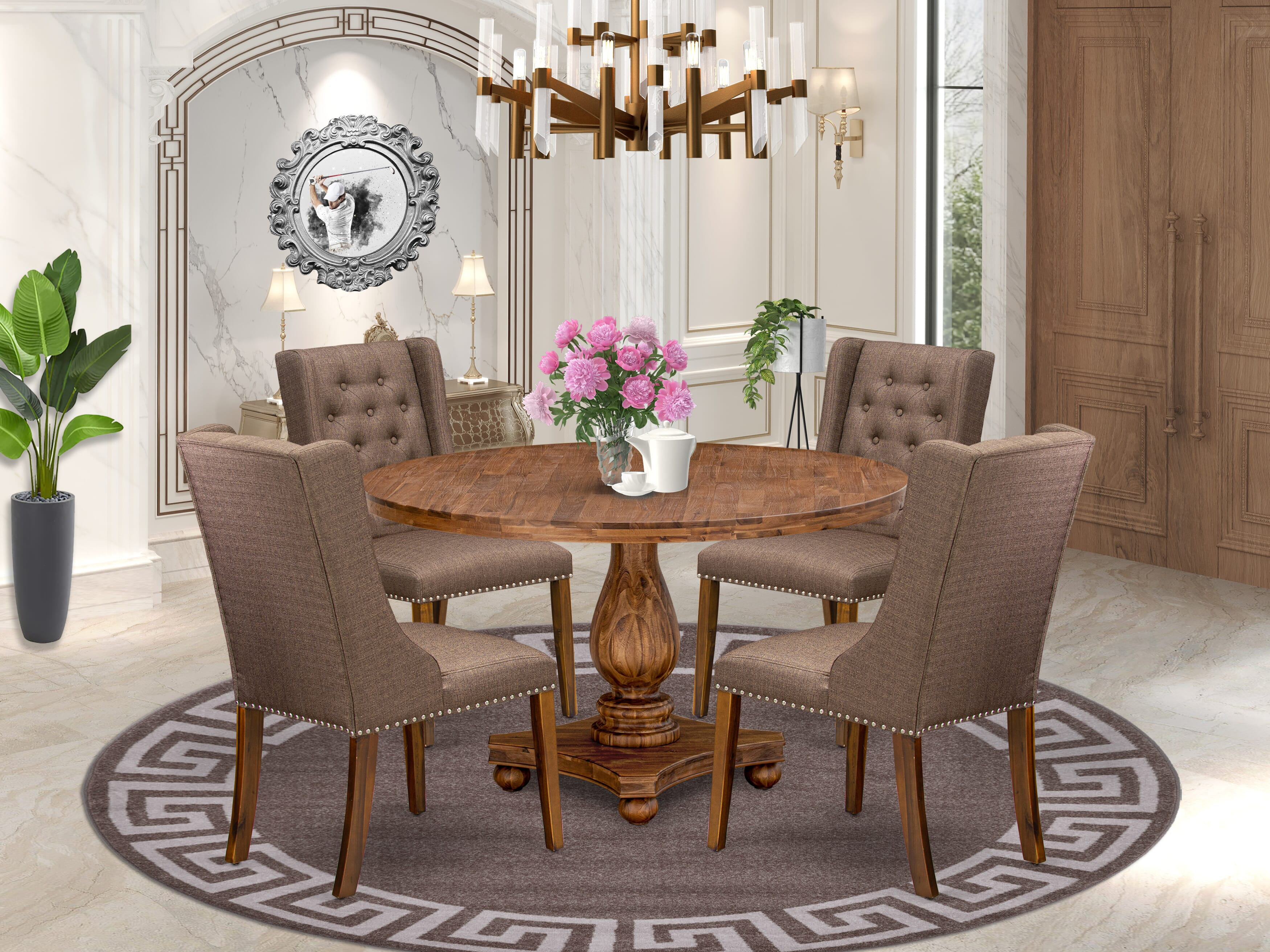 Red Barrel Studio® 5-Piece Modern Dining Table Set Includes A Modern ...