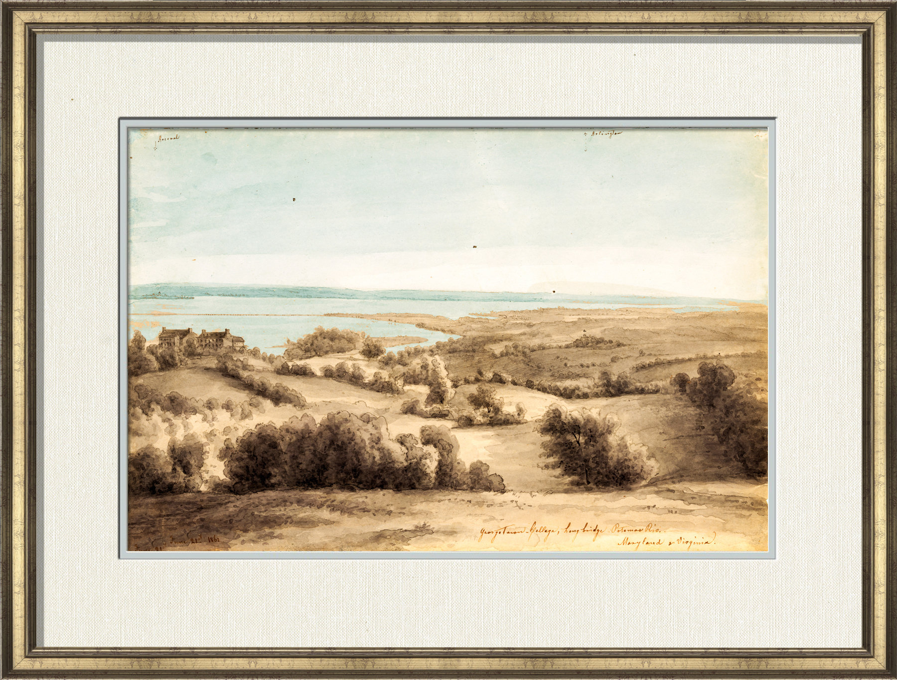 Wendover Art Group Georgetown Long Bridge - Picture Frame Painting on ...