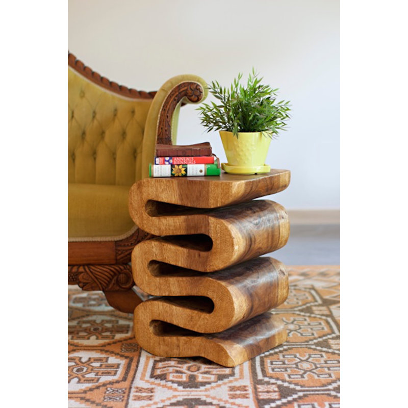 Foundry Select Raechell Solid Wood Abstract End Table & Reviews | Wayfair