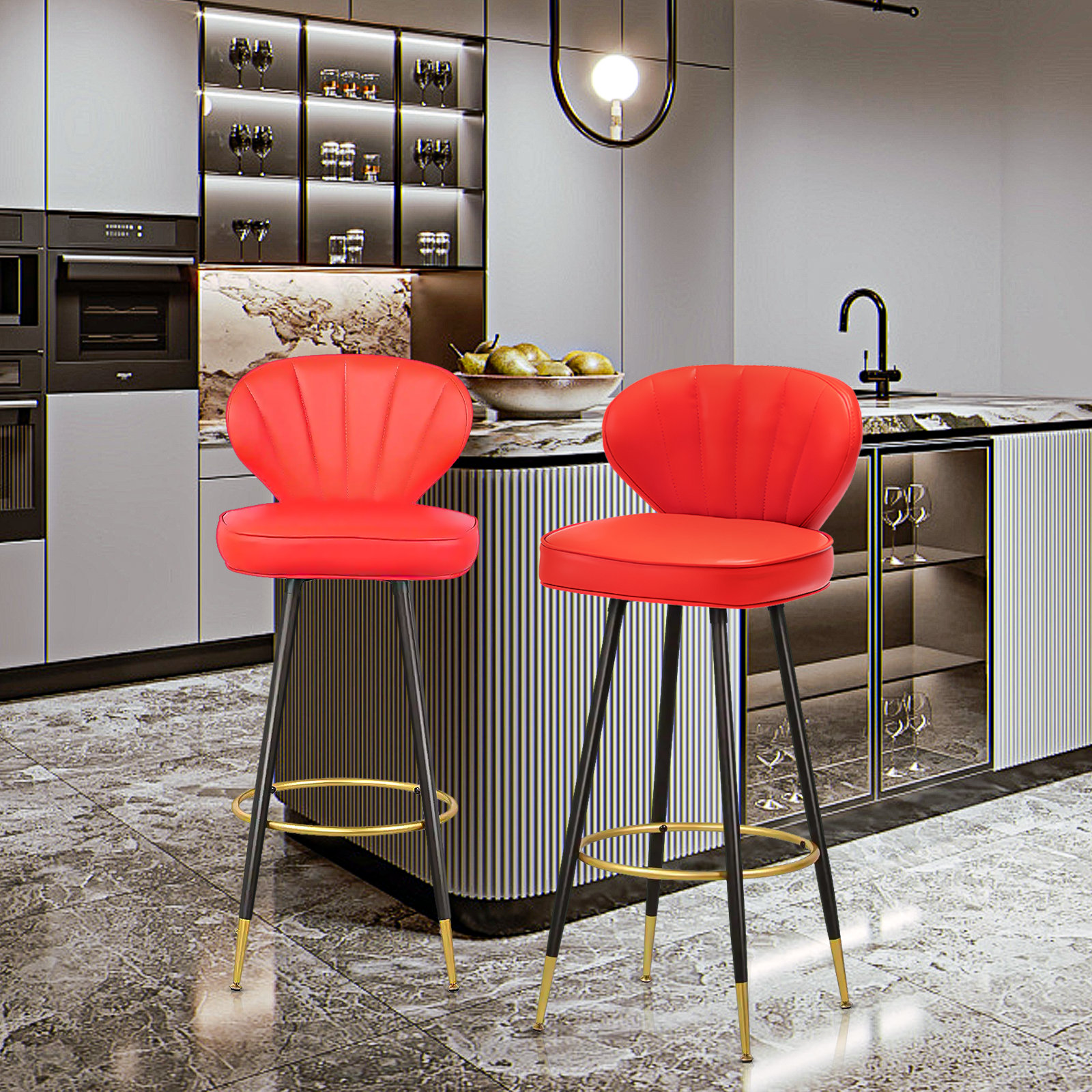 Willa Arlo™ Interiors Corder Counter Height Bar Stools with Faux ...