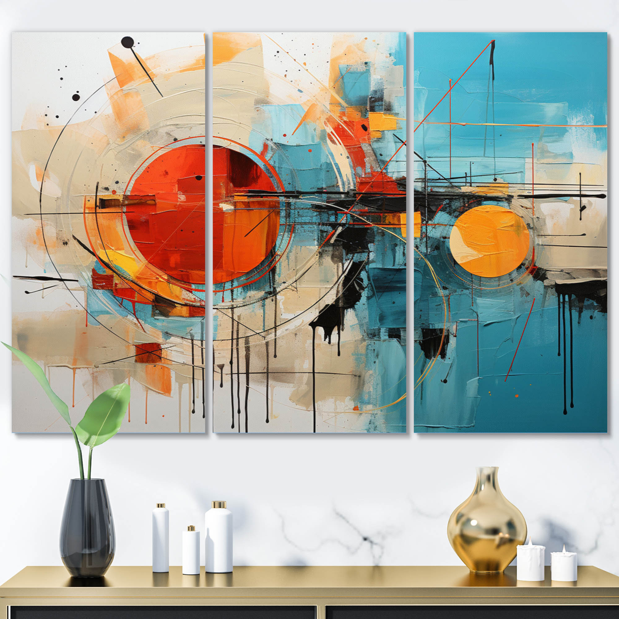 Wrought Studio™ Abstract Chromatics III - Abstract Collages Metal Wall ...