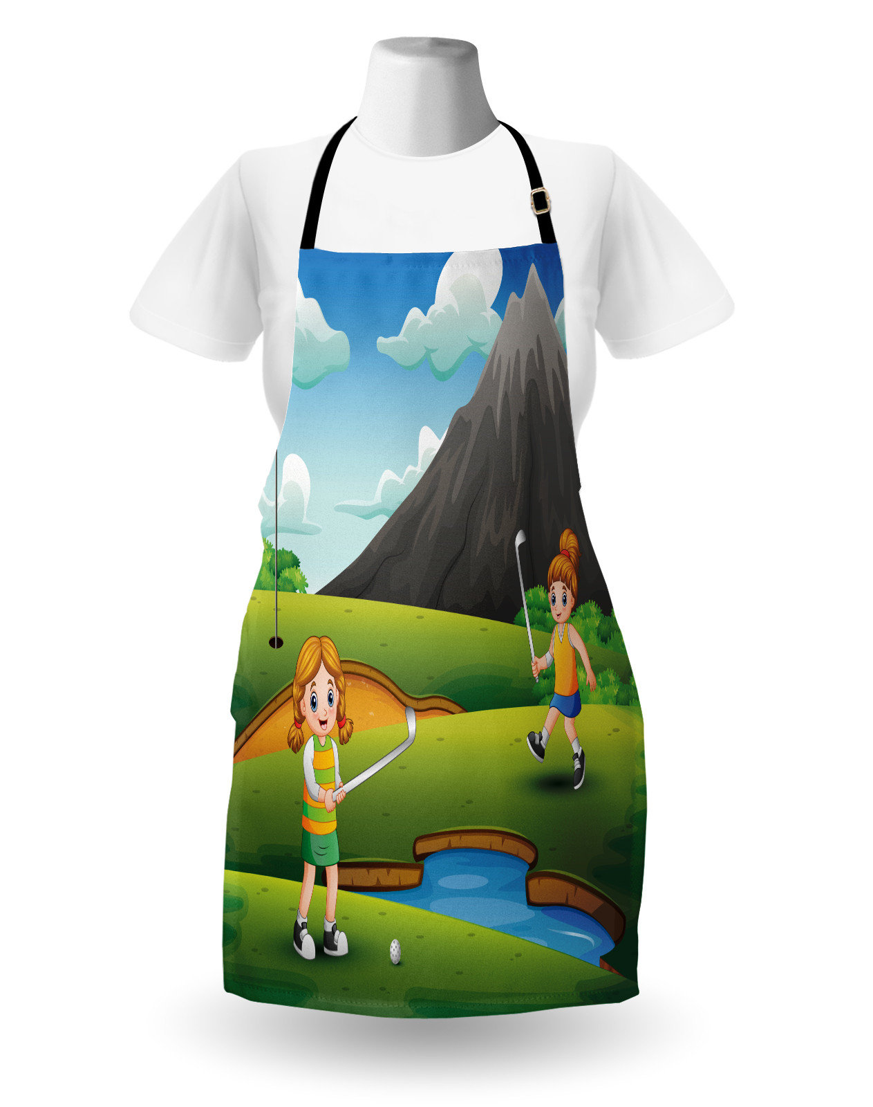 Bungalow Rose Golf Course Scene Apron Unisex Golfer Adult Size Apple ...