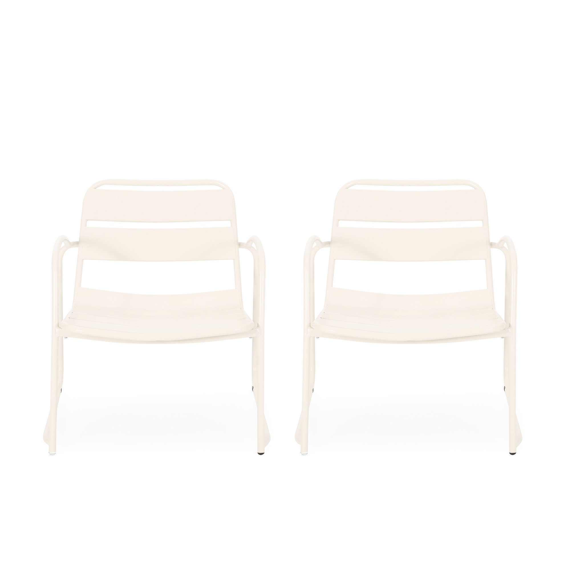 Latitude Run® Outdoor Chair In Matte White Finish, Metal Frame, 25.17 ...