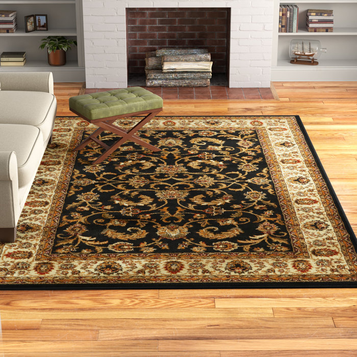 Charlton Home® Cokeley Oriental Black/Ivory Area Rug & Reviews | Wayfair