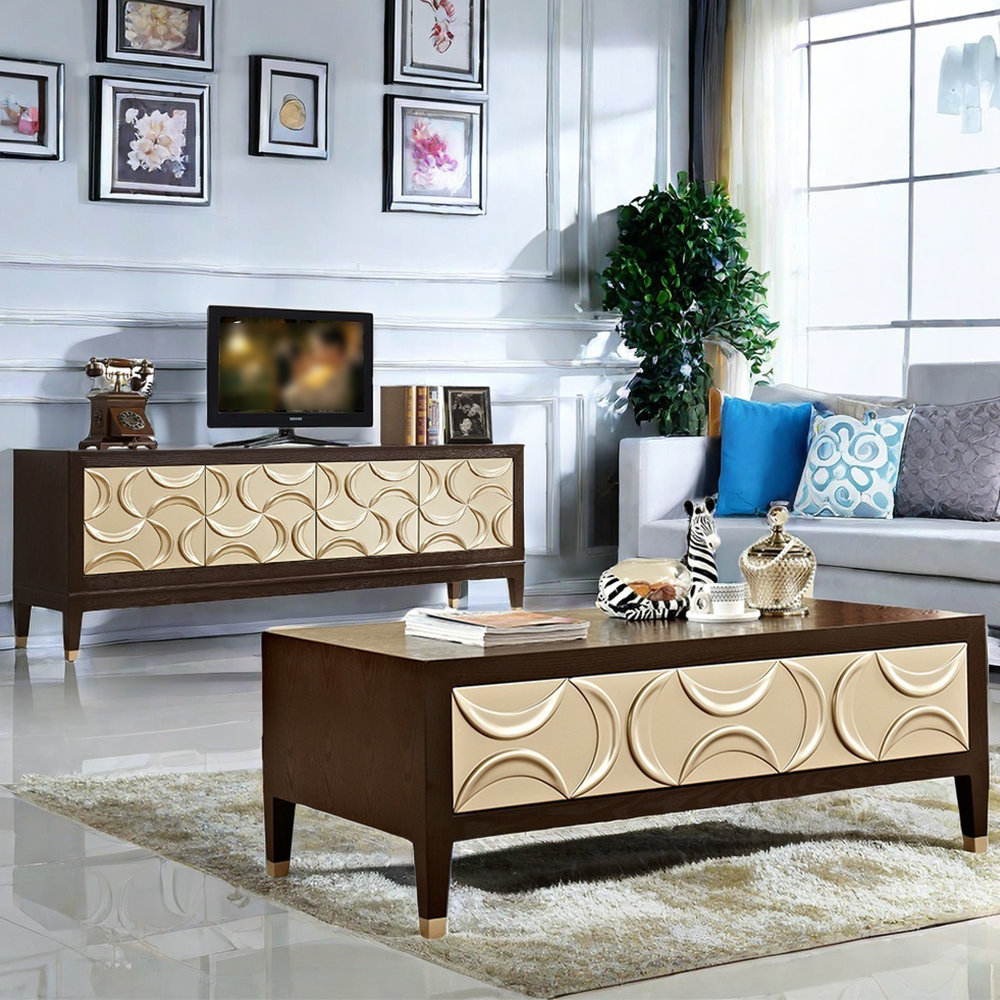 Finaewg European style TV cabinet paired with coffee table | Wayfair