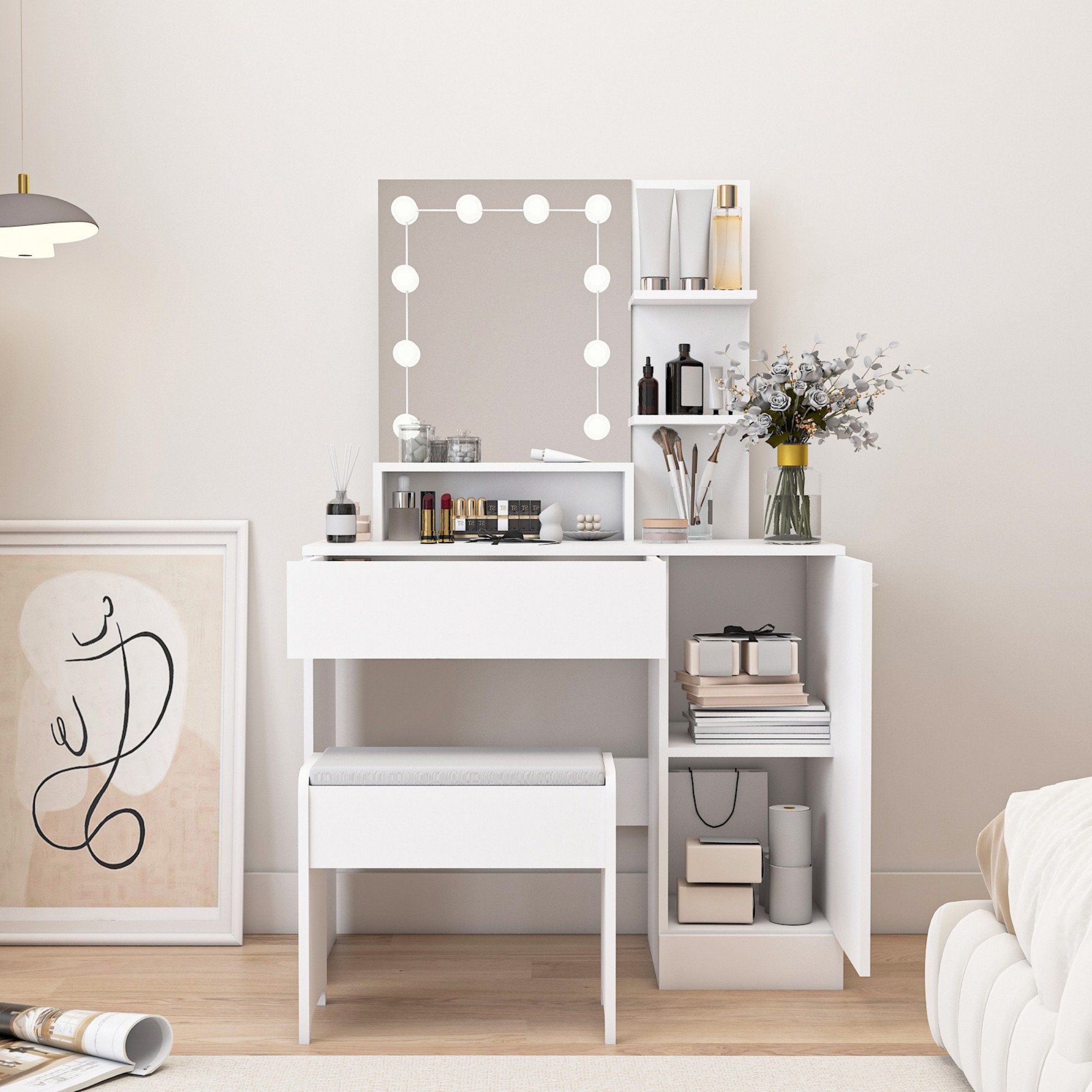 Latitude Run® Modern Makeup Vanity, Makeup Vanity Table, Dressing Table ...