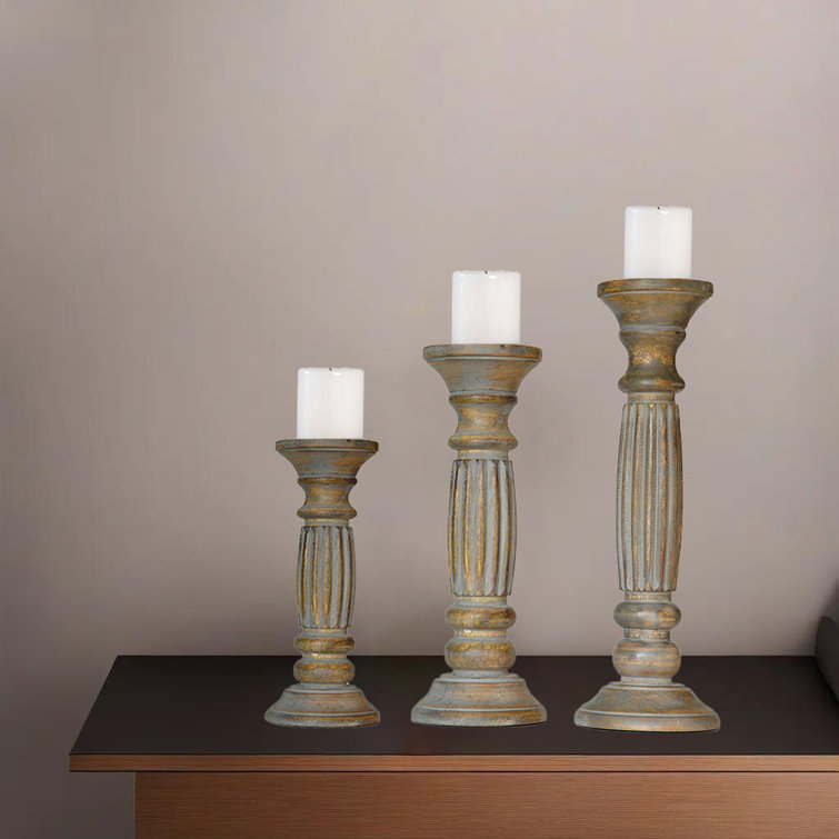 Ophelia & Co. 15'' H Wood Tabletop Pillar | Wayfair