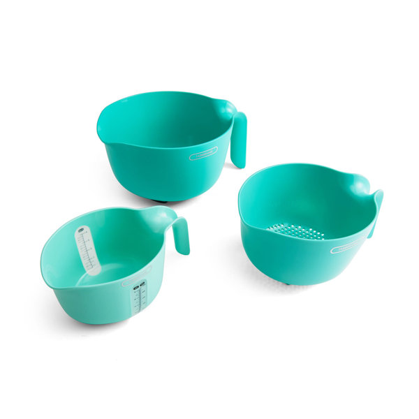 Farberware Professional Measure Colander Bowl Set, 3-Piece, Aqua | Wayfair
