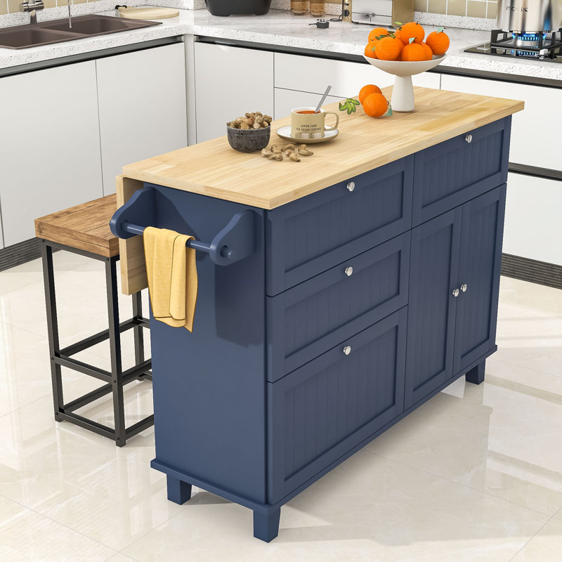 Lark Manor™ Nels 3-Piece Wooden Kitchen Island Set, Kitchen Island with ...