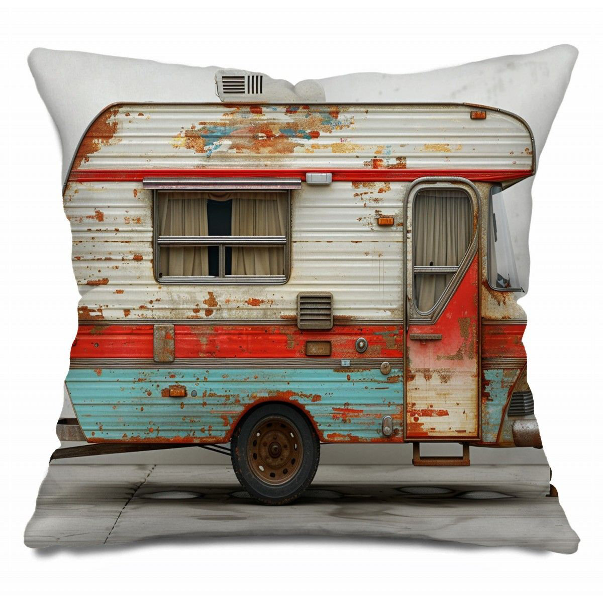 VisionDecor Travel Trailer Throw Pillow, Vehicle Cotton Twill Pillows ...