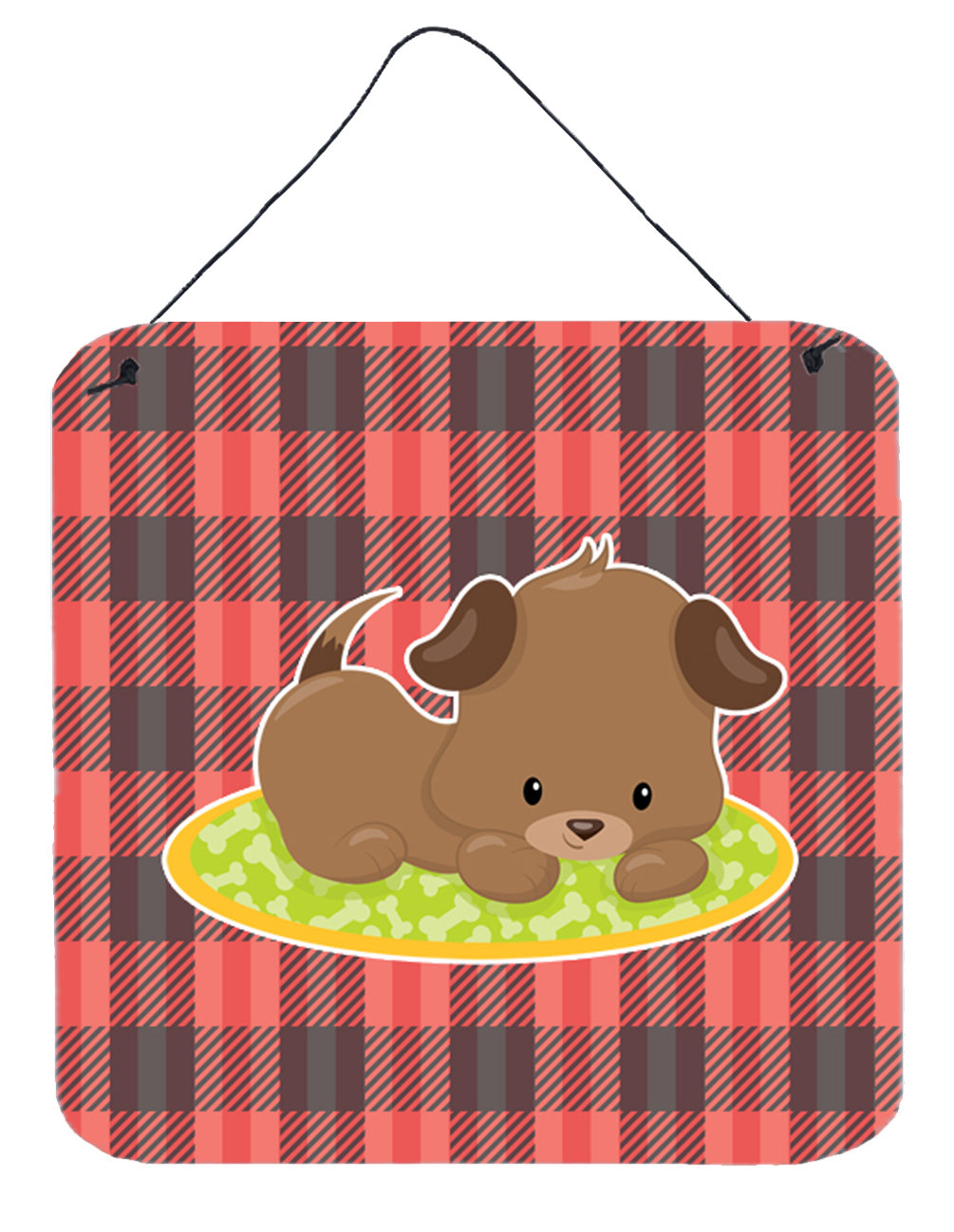 Harriet Bee Tilly-Mae Puppy Gingham Wall Décor | Wayfair
