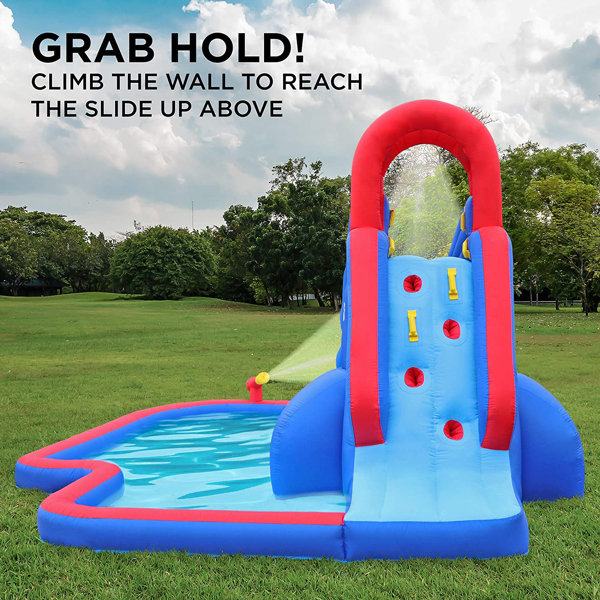 Sunny & Fun Deluxe 12.46' x 17.05' Inflatable Water Slide with Air ...