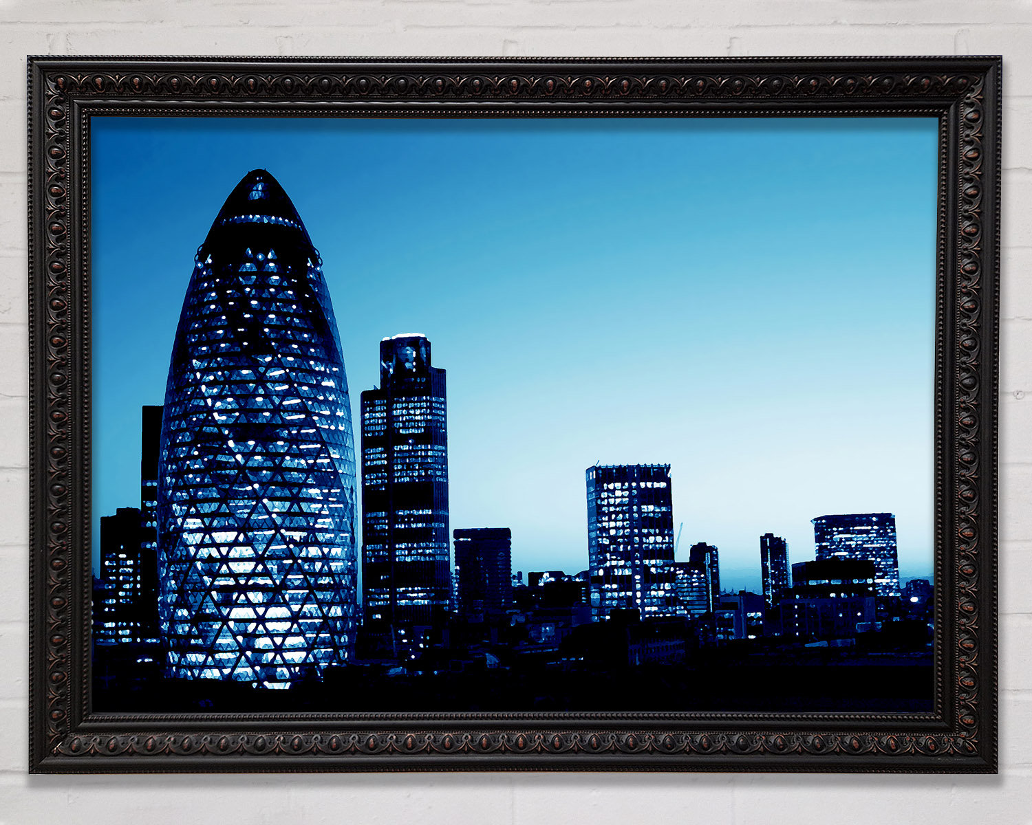 Ebern Designs London The Gherkin Blue Cast - Print | Wayfair.co.uk
