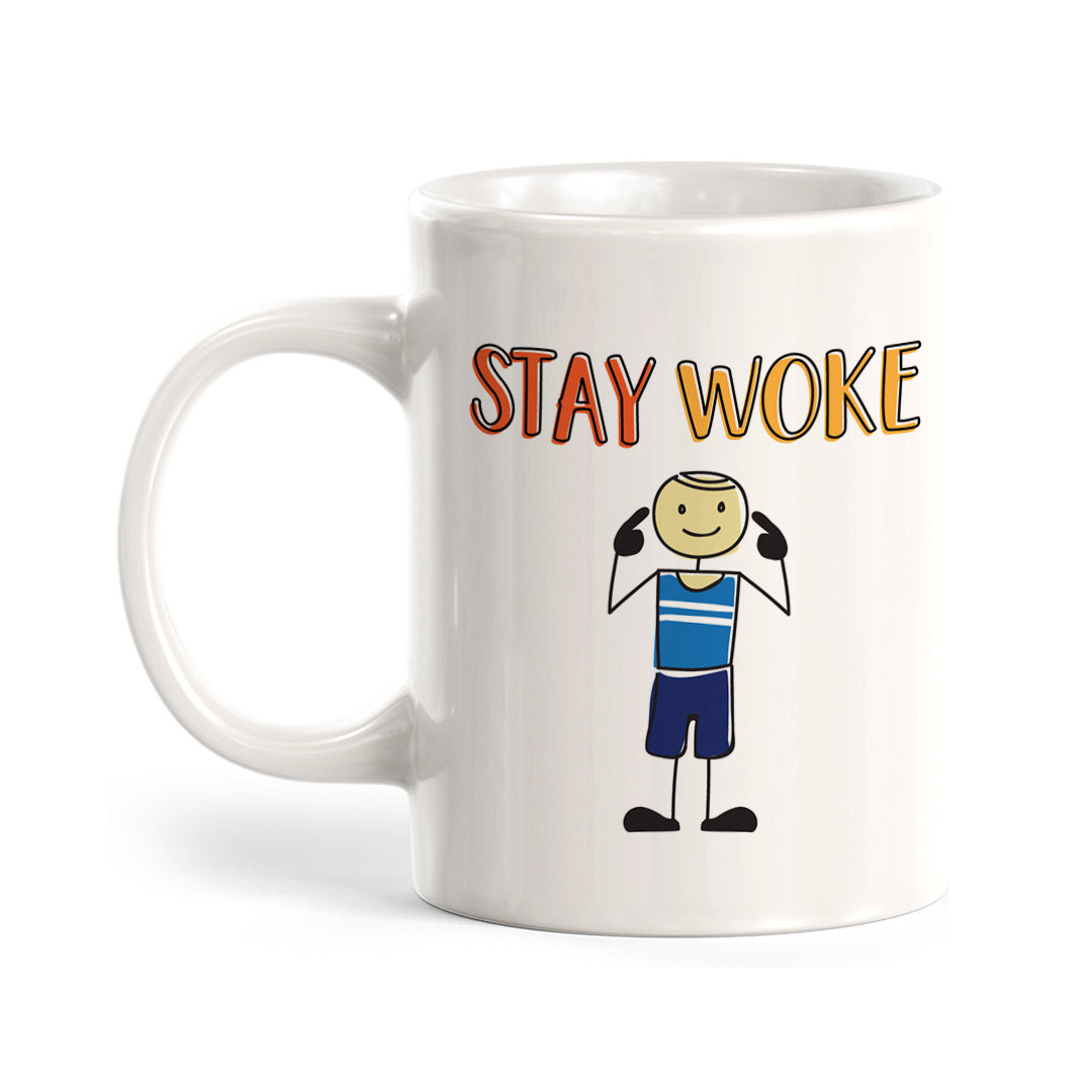 Trinx Stay Woke Stick People Design 11Oz Coffee Mug - Wayfair Canada
