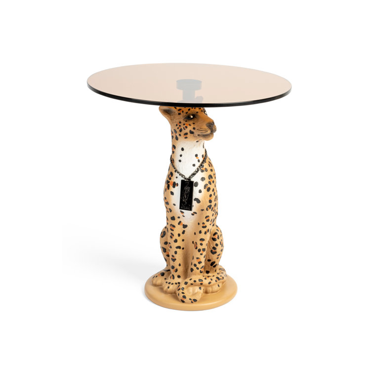 Bold Monkey Panther Glass Top End Table | Wayfair