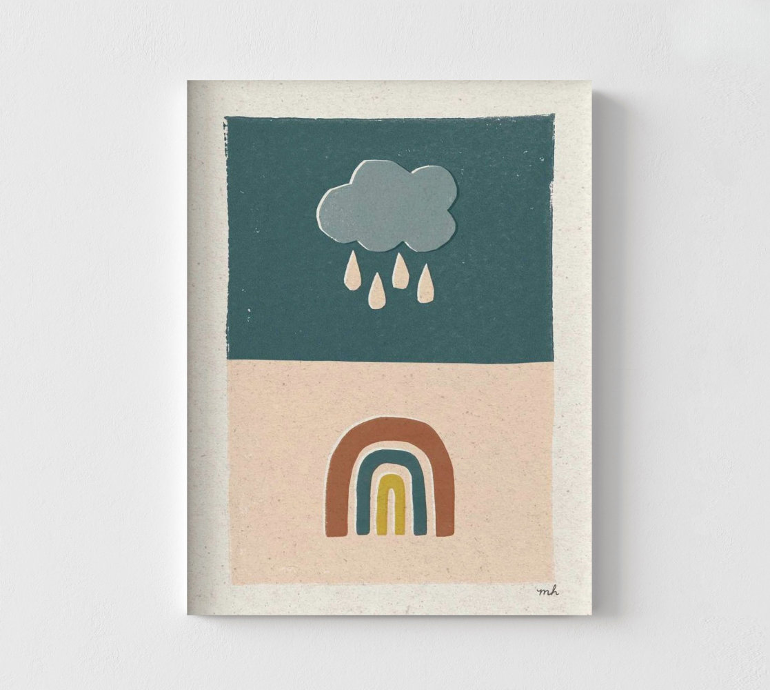 WeFrameArt Boho Rainbow Nursery Poster Wall Art, Rainy Day Poster ...