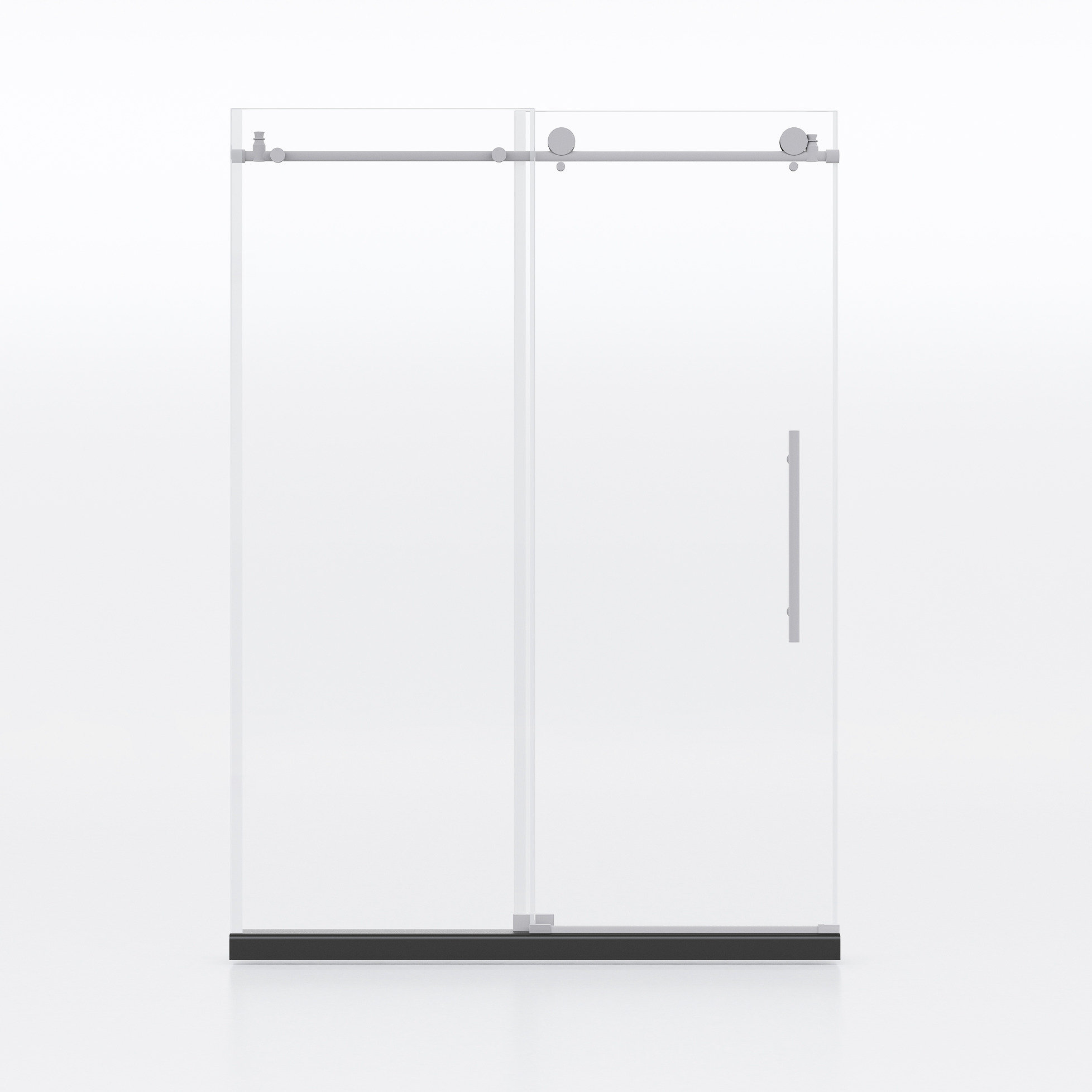 Wovilo Brushed Nickel Shower Door, 60"x76", 5/16" Tempered Glass ...