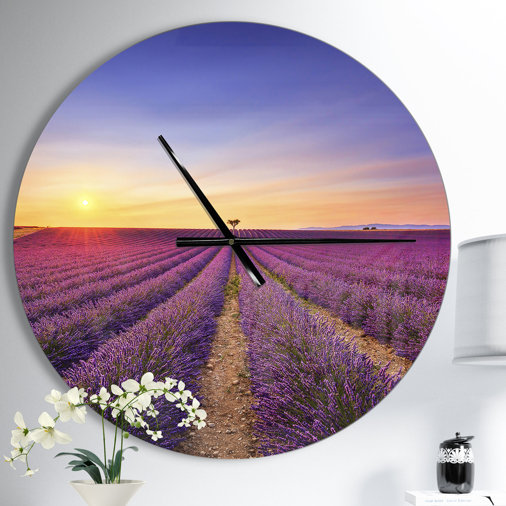 The Twillery Co. Swigart Oversized Farmhouse Designart Lavender Field ...