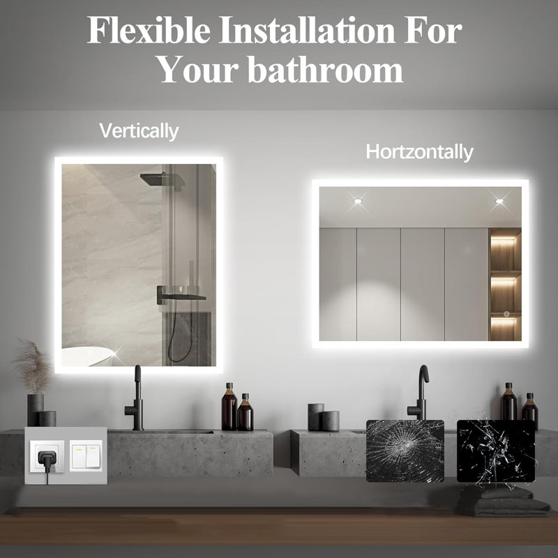 Wrought Studio™ Led Mirror for Bathroom Lighted Vanity Mirror for ...