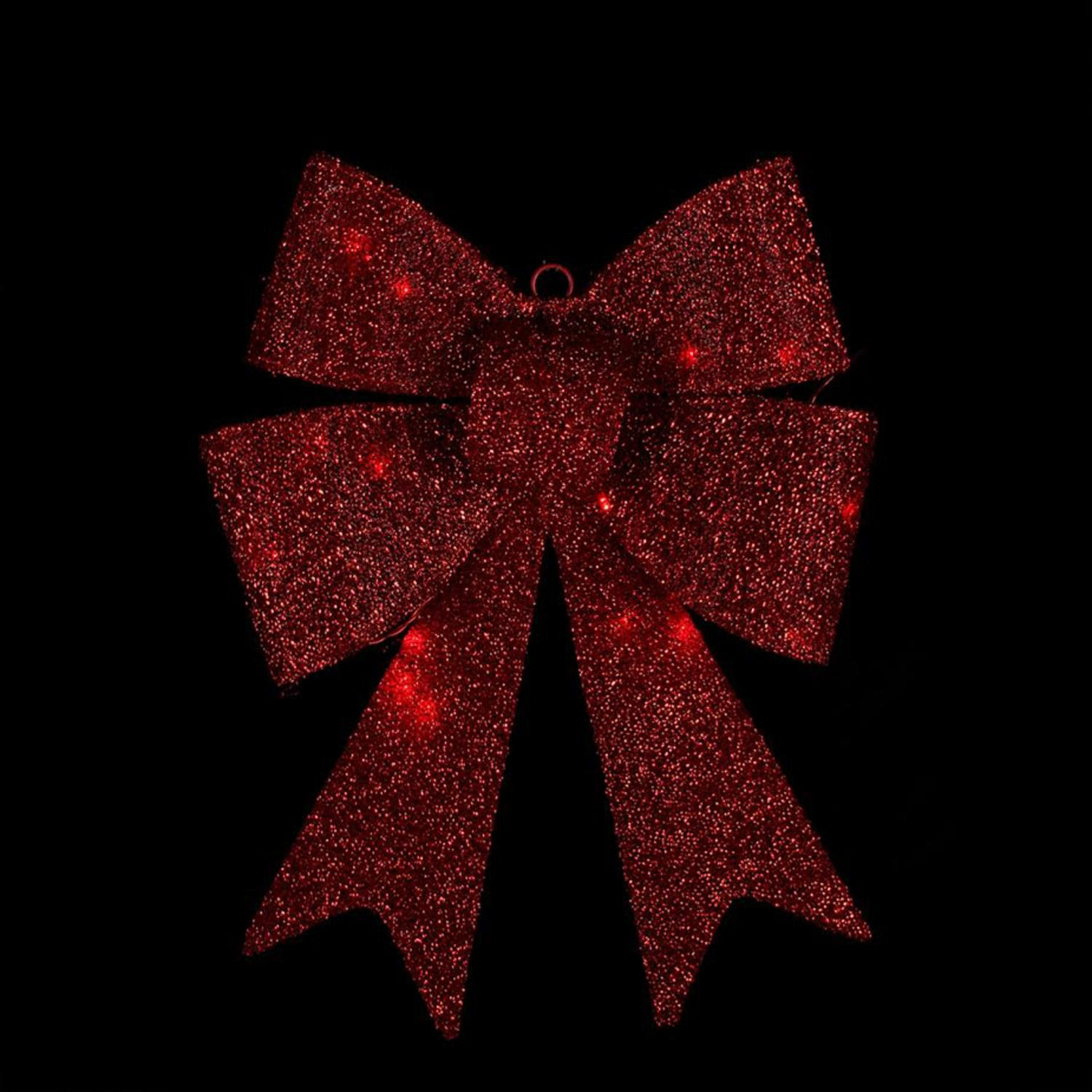 Northlight Seasonal 17" LED Lighted Red Sparkly Bow Christmas ...