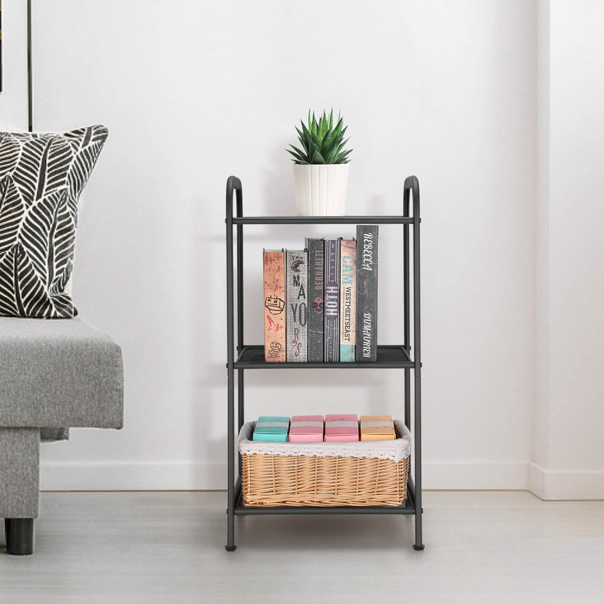 17 Stories Alcovy 14.7'' W Metal Storage Rack | Wayfair