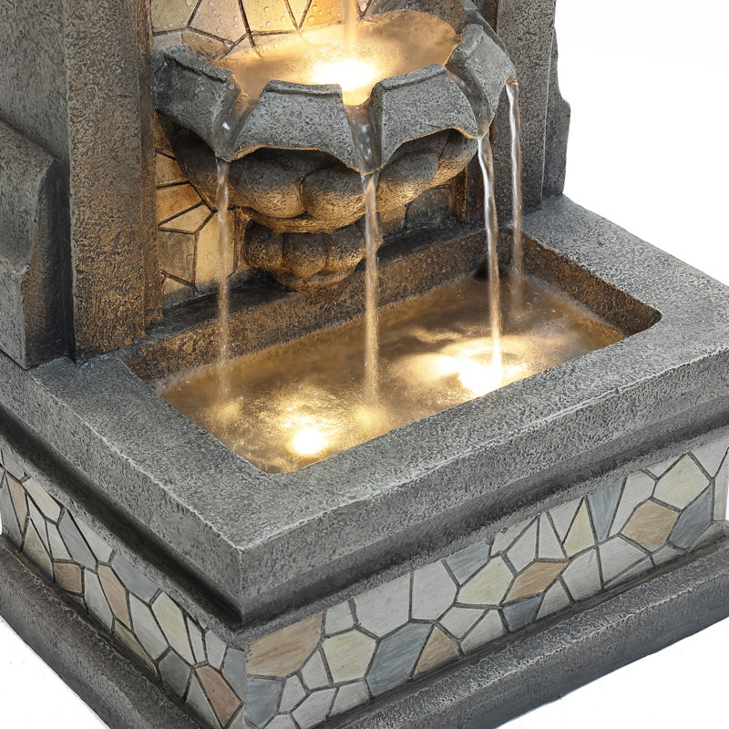 Astoria Grand Evrim 27" H Gray Resin Classic Wall Freestanding Outdoor ...