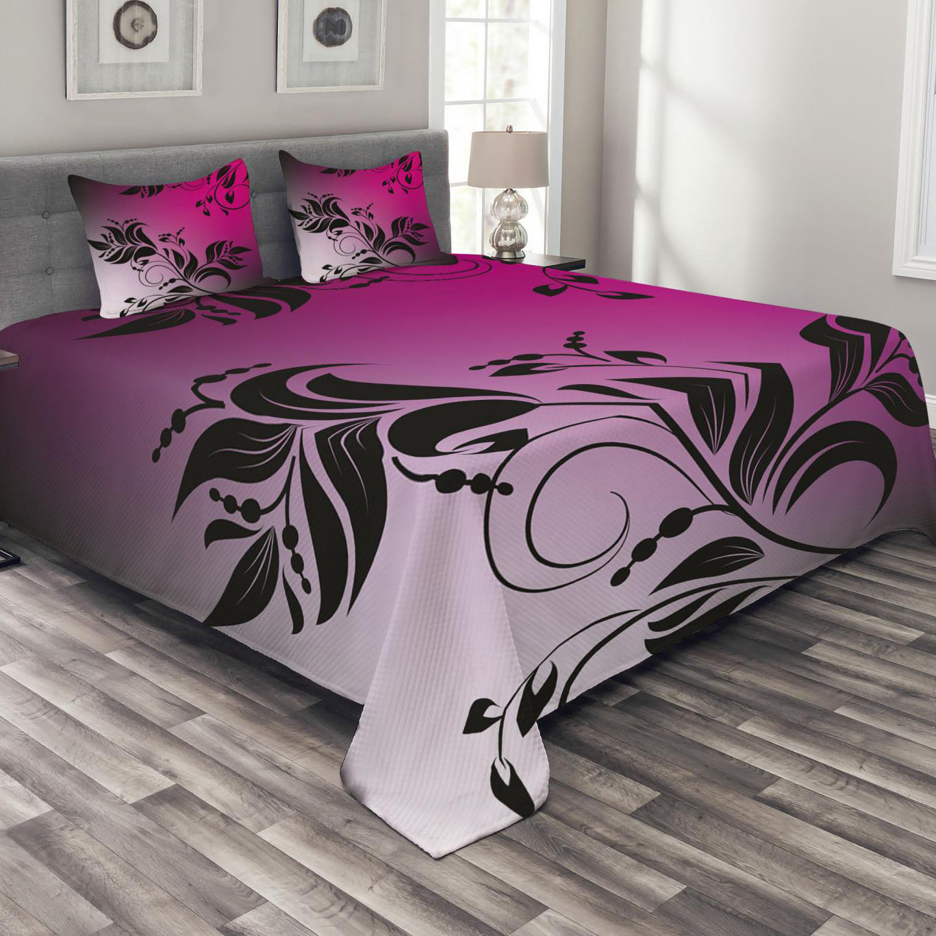 Ambesonne Magenta Microfiber Coverlet / Bedspread Set | Wayfair