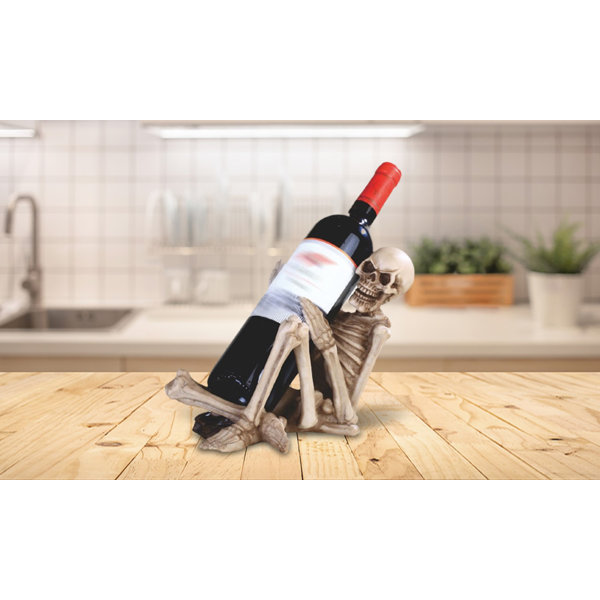 Trinx Delanny 11"W Skeleton Wine Rack Human Bone Bottle Holder Dining ...