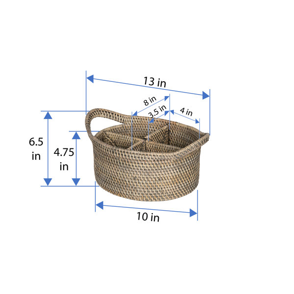 Rosecliff Heights Bavan Handwoven Oval Rattan Flatware Caddy & Reviews ...