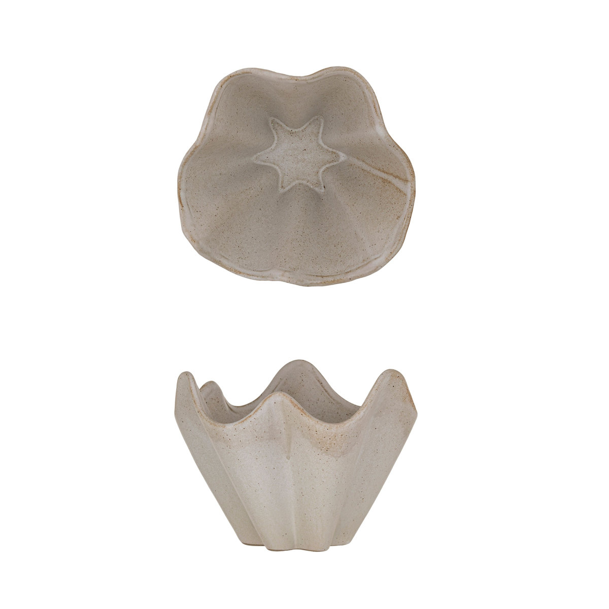 Joss & Main Arboles Round Stoneware Ruffled Bowl With Reactive Glaze ...