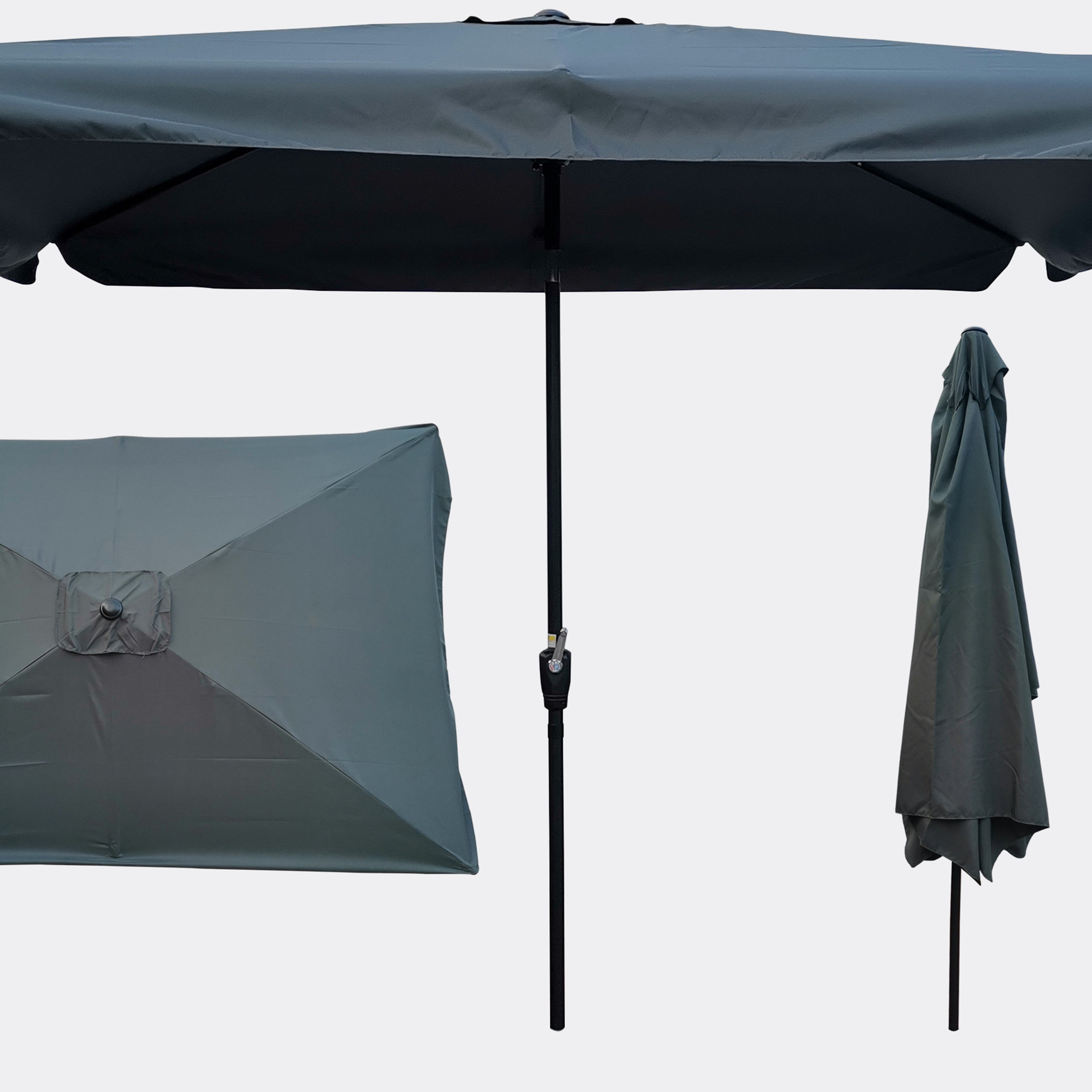 Dovecove Cotaco 120'' x 78'' Rectangular Market Umbrella with Crank ...