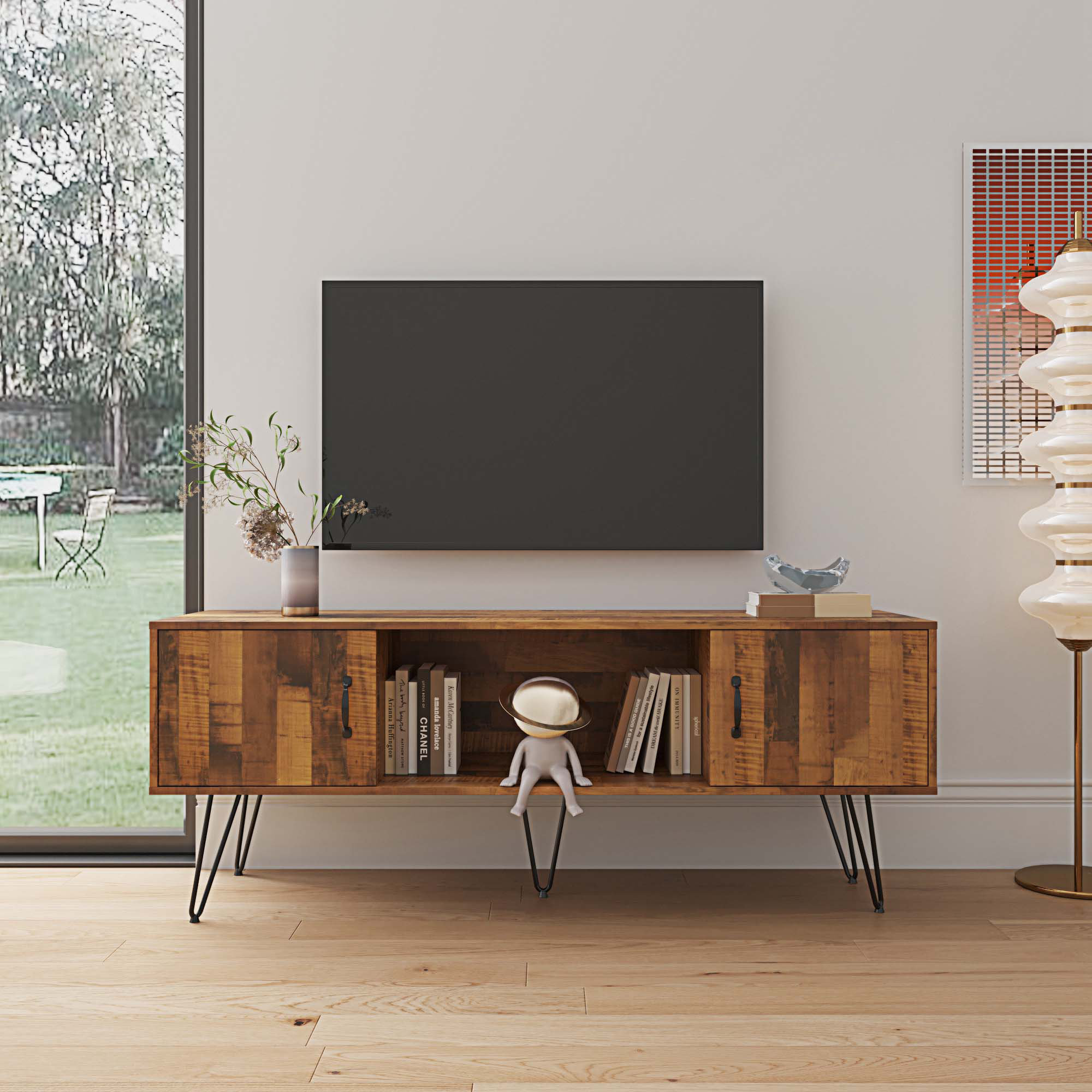 Millwood Pines 60 inch Media Console, Entertainment Centre for Flat ...