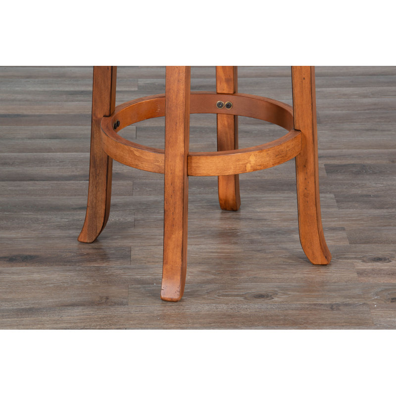 Loon Peak® Sears Swivel Upholstered Counter Stool with Solid Wood Frame ...