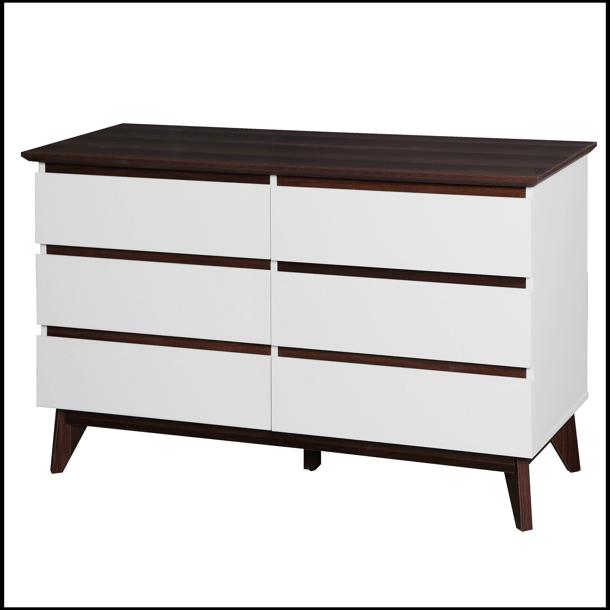 Corrigan Studio® 6-Drawer Double Dresser with Wide Drawers,White ...