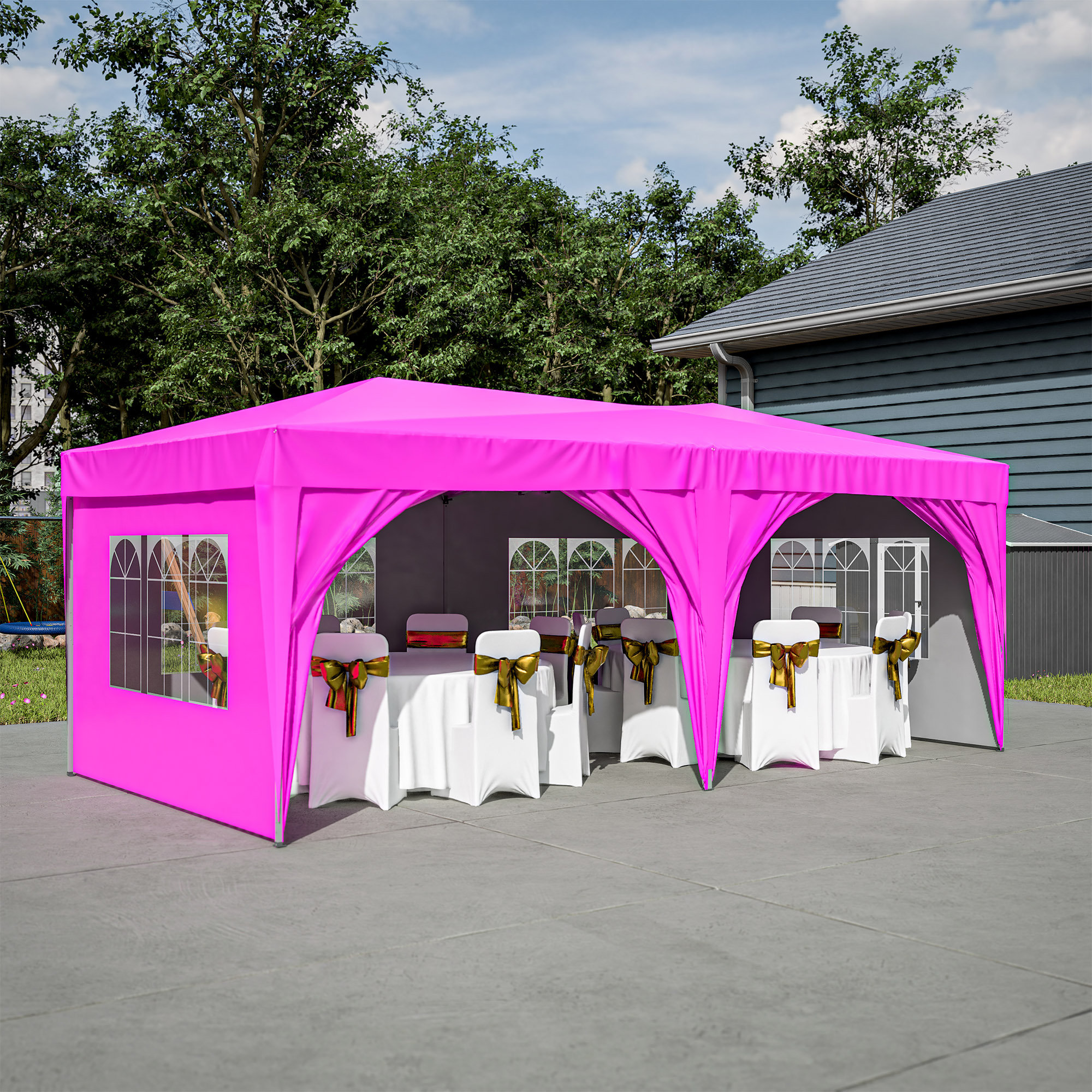 Arlmont & Co. Outdoor Portable Party Folding Tent with 6 Removable ...