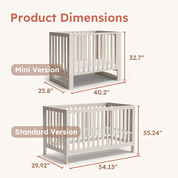 MAMAZING 11-In-1 Convertible Mini Cradle to Full Size Crib With ...