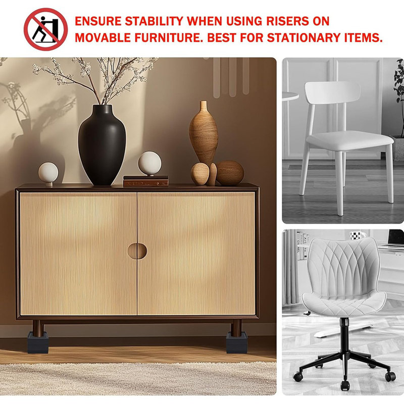 MAXAYA Heavy Duty Furniture Risers Elevator For Sofa ... | Wayfair