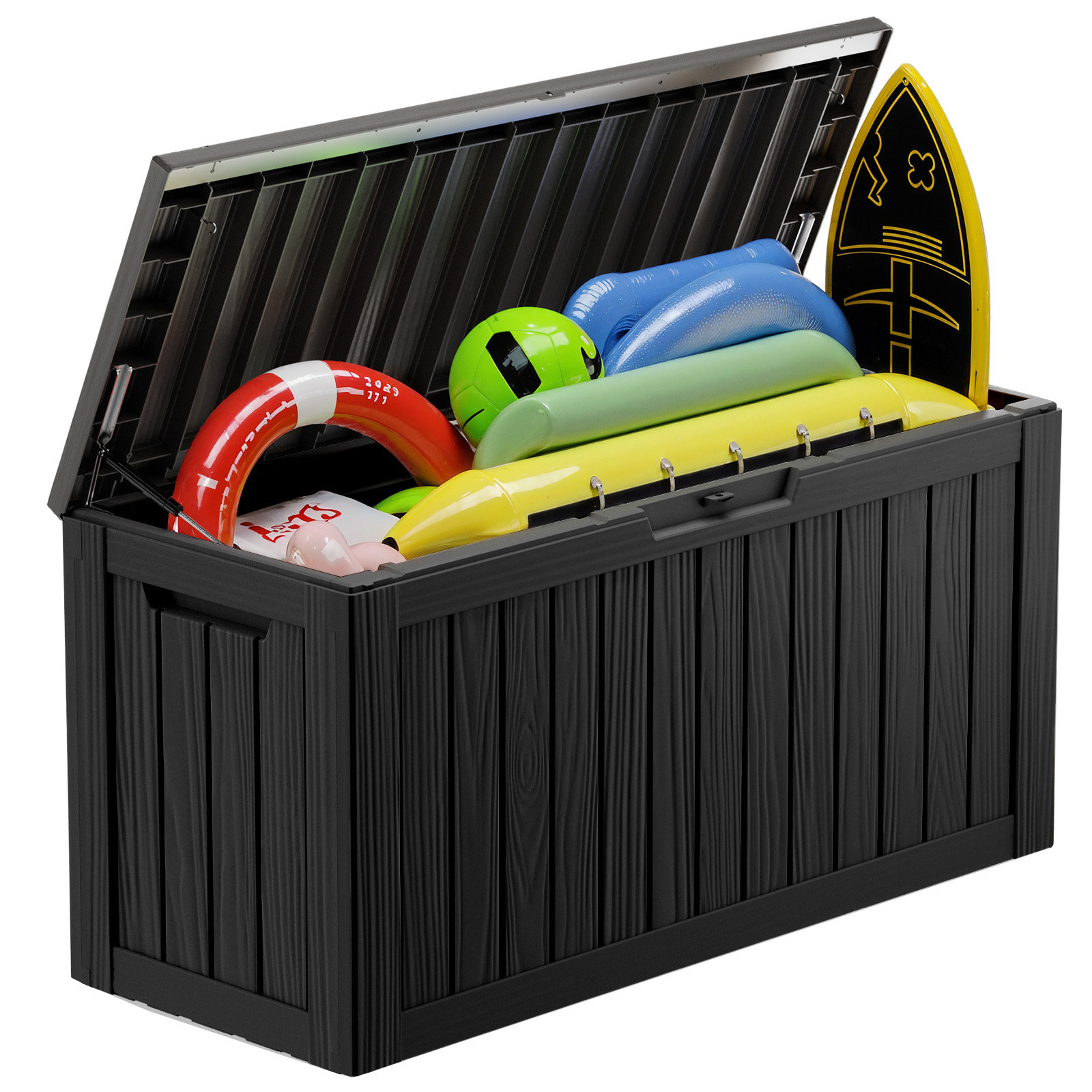 Deck Box 80 Gallons Resin Lockable Deck Box in Black | Wayfair