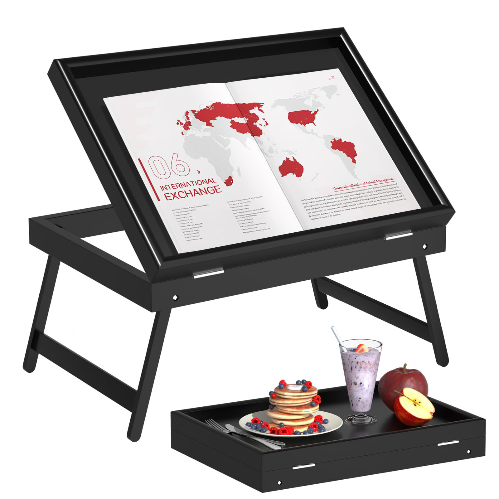 Inbox Zero Serving Tray For Laptop Desk,Bed Tray Table Breakfast Food ...