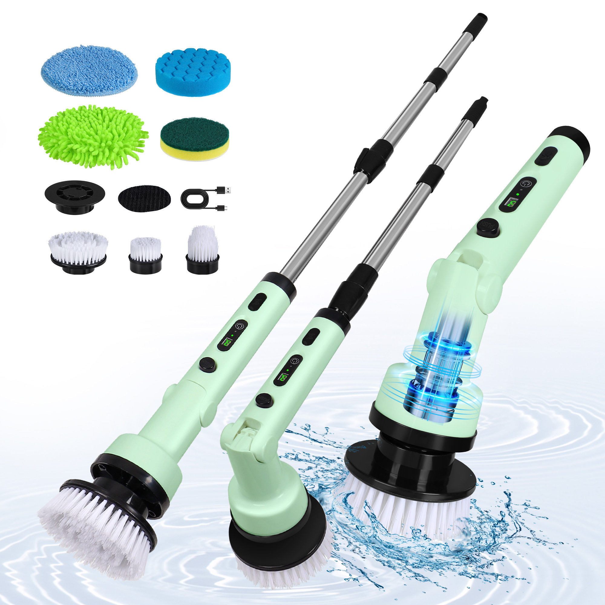 LovoIn Adjustable Cleaning Brushes with Replaceable Head | Wayfair