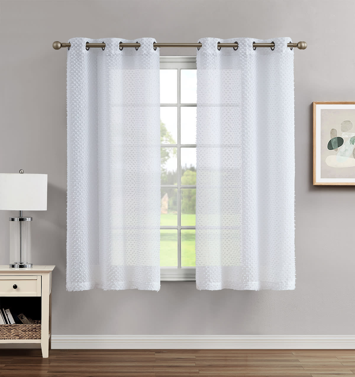 Creative Home Ideas Solid Color Sheer Thermal Single Curtain Panel ...