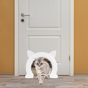 Lomana Modern White Large Cat Door XL Indoor Cat Door Pet Door For Cats ...