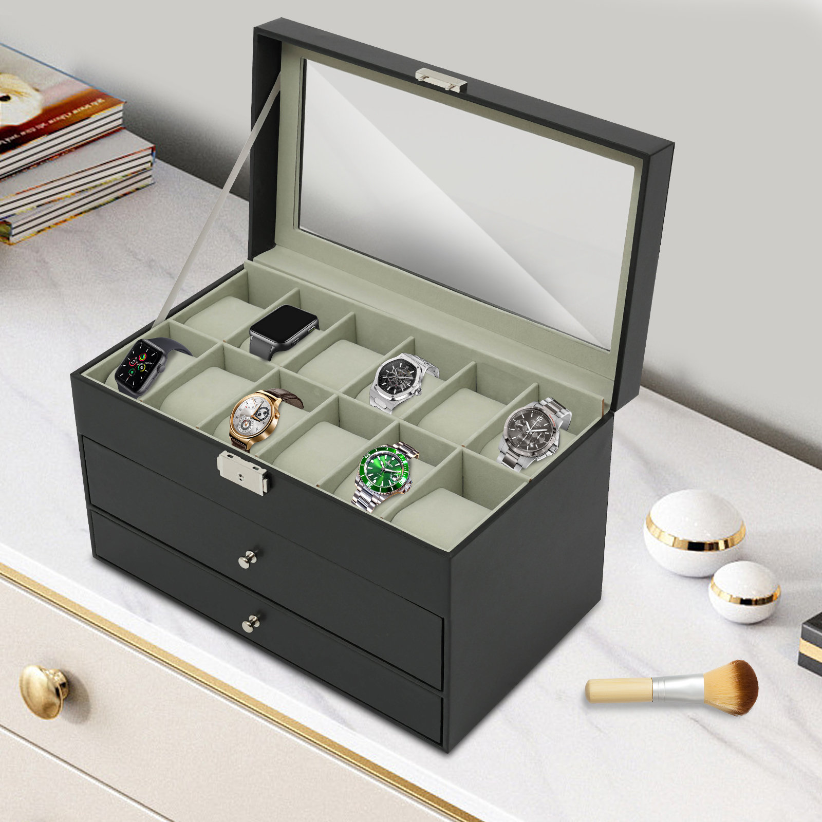 Ebern Designs Watch Box + Drawers | Wayfair
