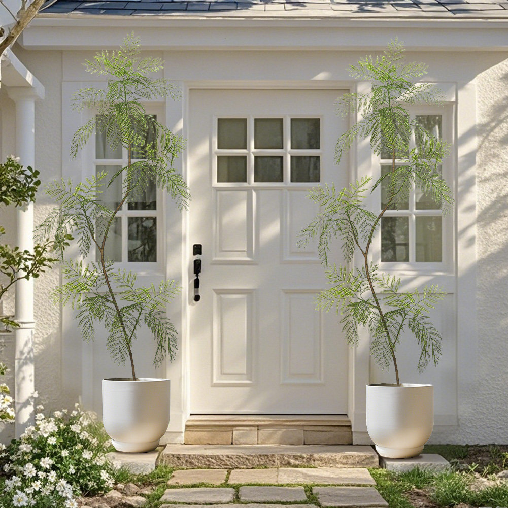 Primrue 2Pcs 6.6 Ft Artificial Jacaranda Mimosifolia Tree, Lifelike ...