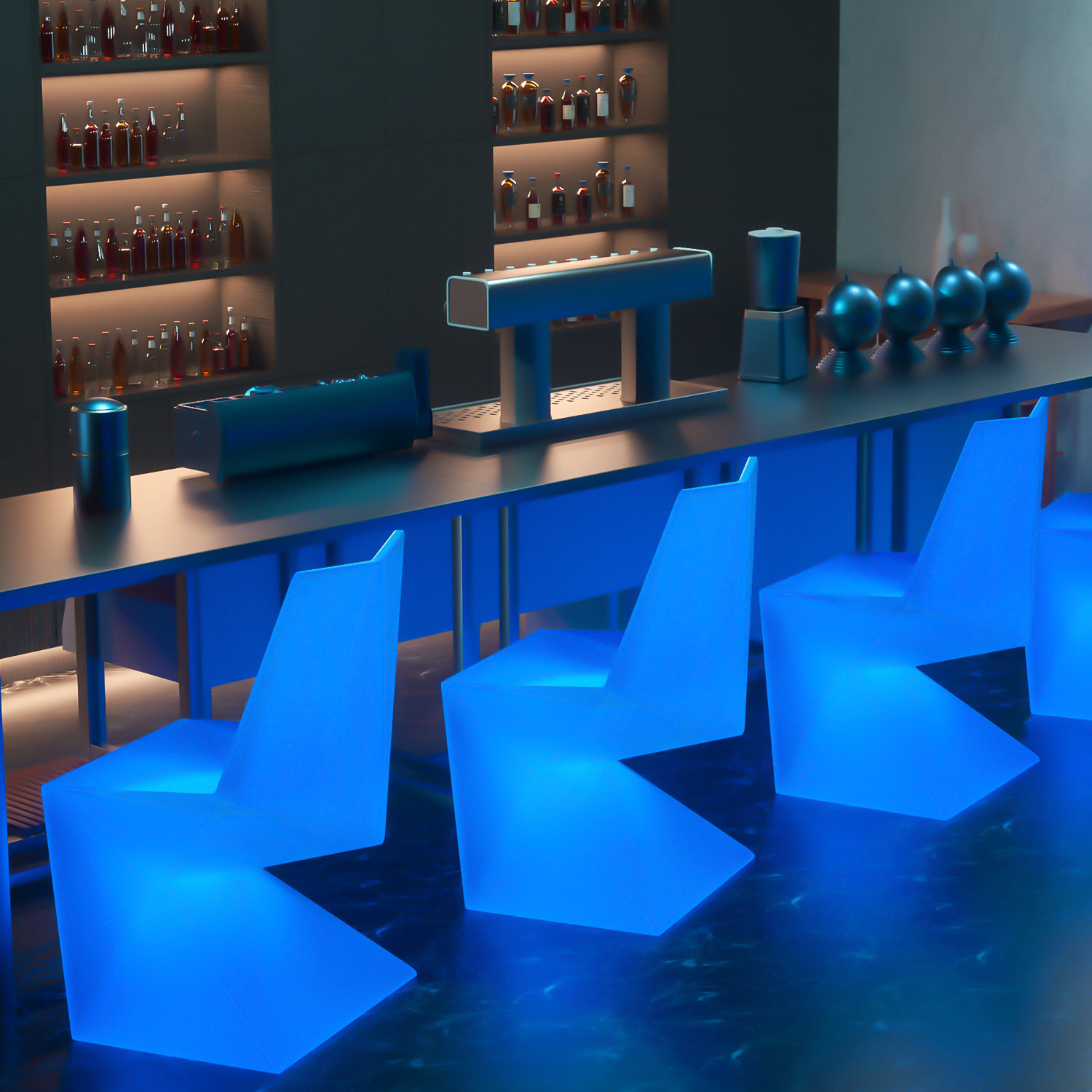 Wrought Studio Eshaal LED Light Up Chair Lighting RGB 16 Color Changing ...