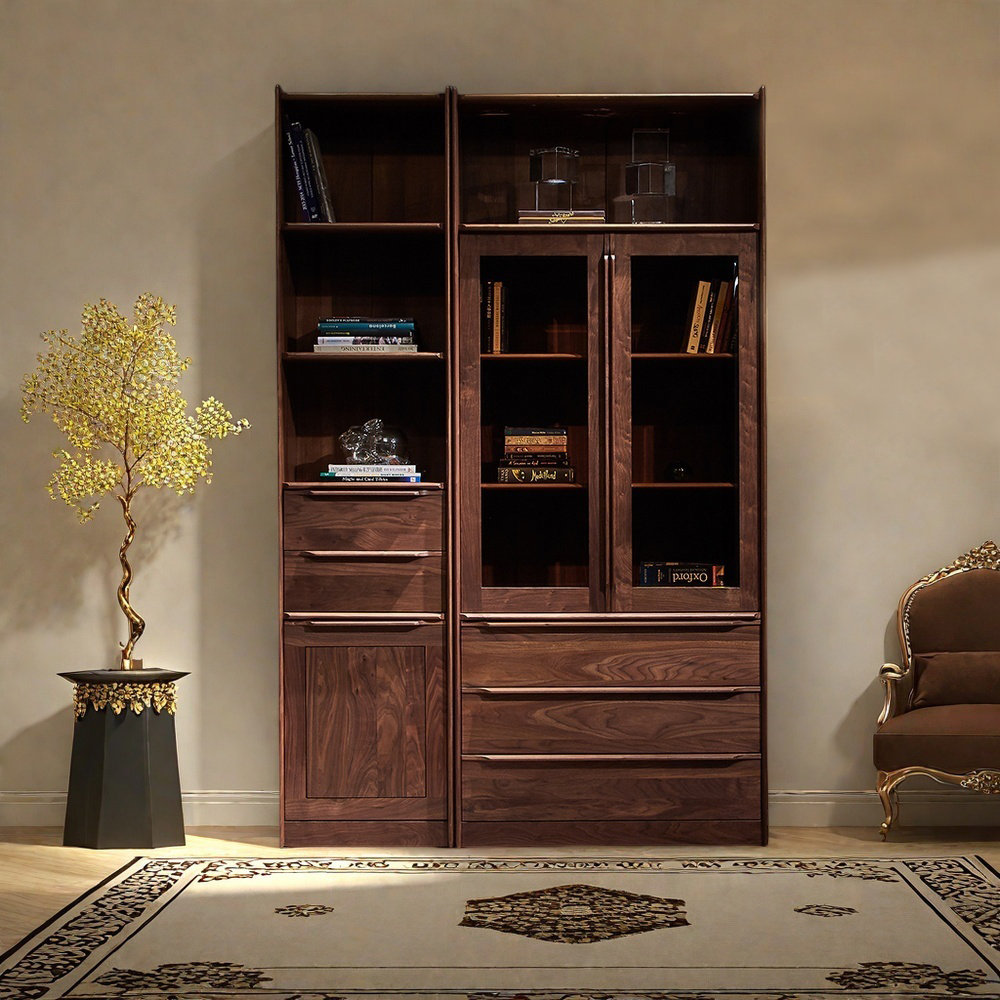 Kaoloupin Chinese Style Vintage Solid Wooden Bookcase | Wayfair
