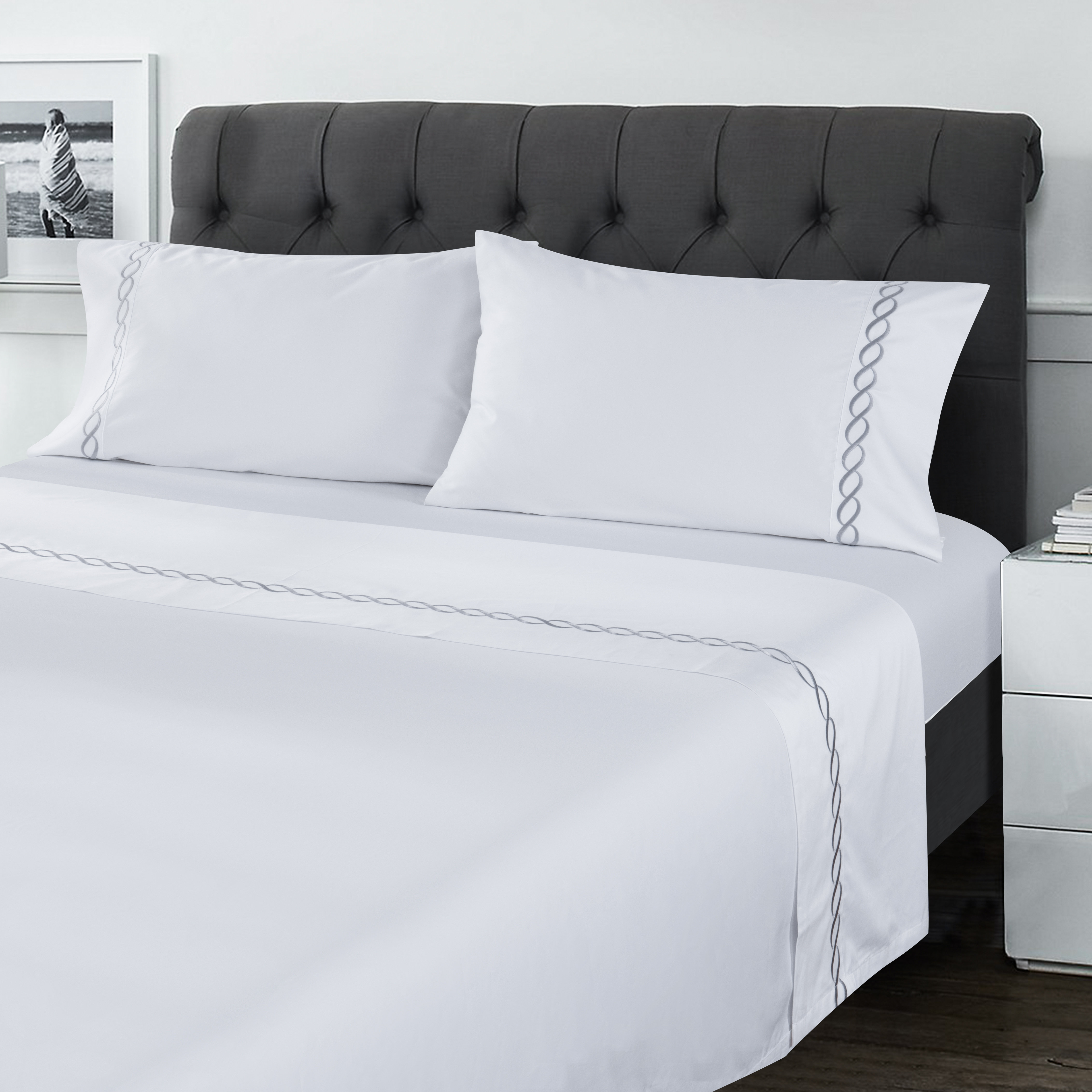 MeadowPark 500 Thread Count Cotton Sateen Hotel Stitch Sheet Set | Wayfair